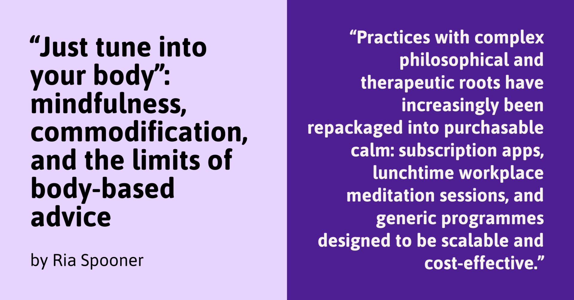 “Just tune into your body”: mindfulness, commodification, and the ...